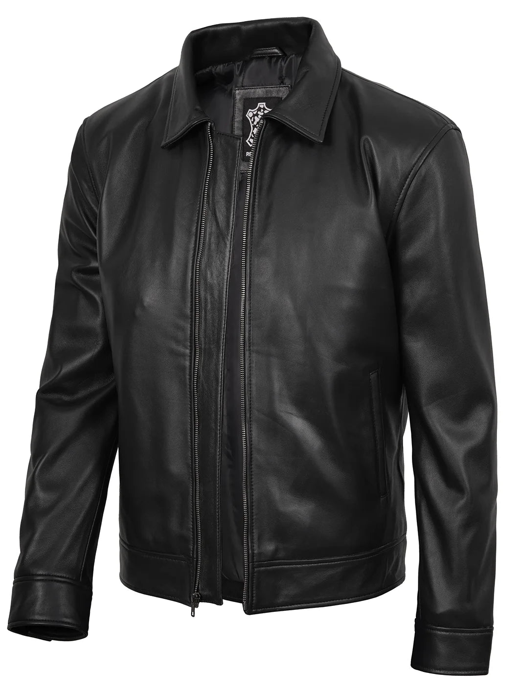 Tony Men's Black Harrington Real Leather Jacket – Decrum